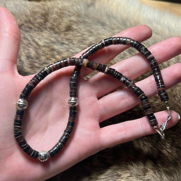 Jewelry | Vintage Sterling Native American Navajo Shell Santo Domingo ...